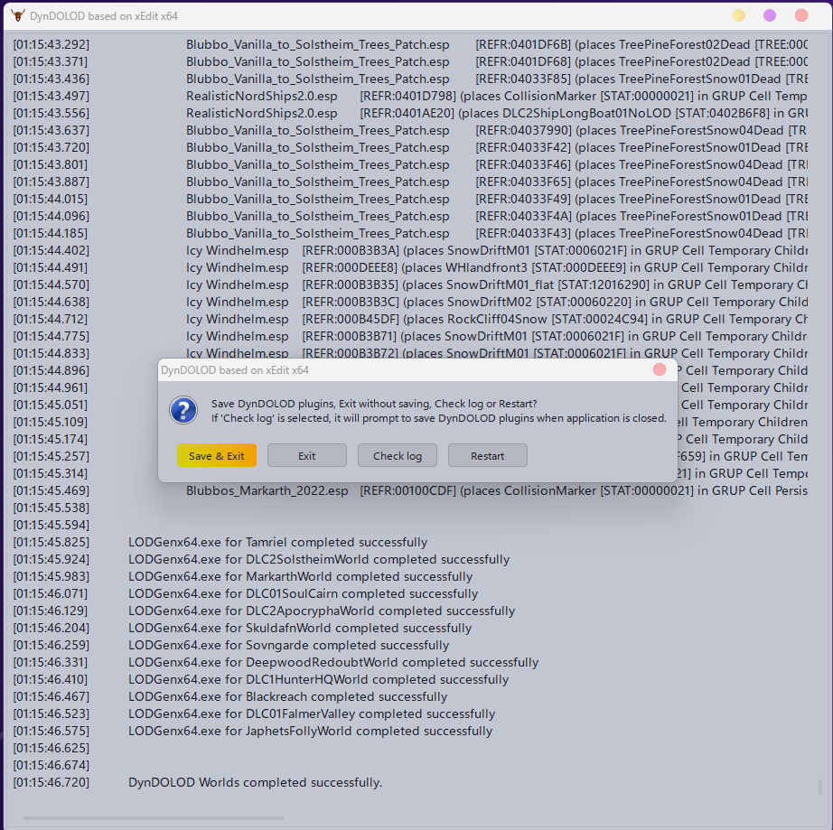 TexGen is being terminated prematurely, suddenly closes - Page 7 - DynDOLOD & xLODGen Support ...