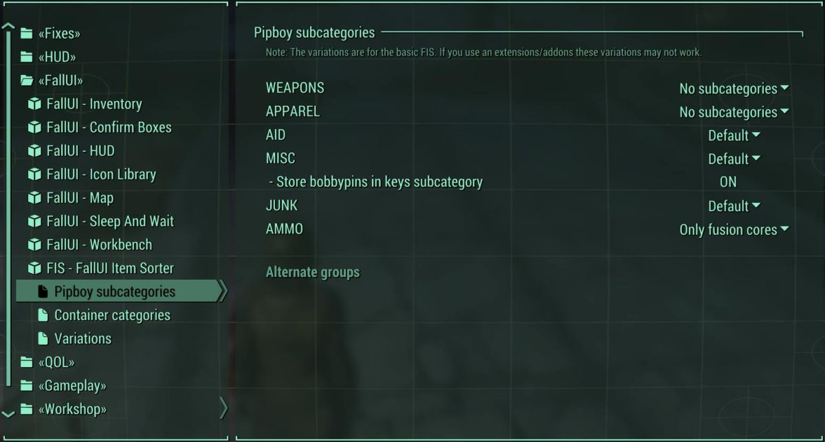 File:FIS - FallUI Item Sorter - Pipboy subcategories.jpg - Step Mods ...